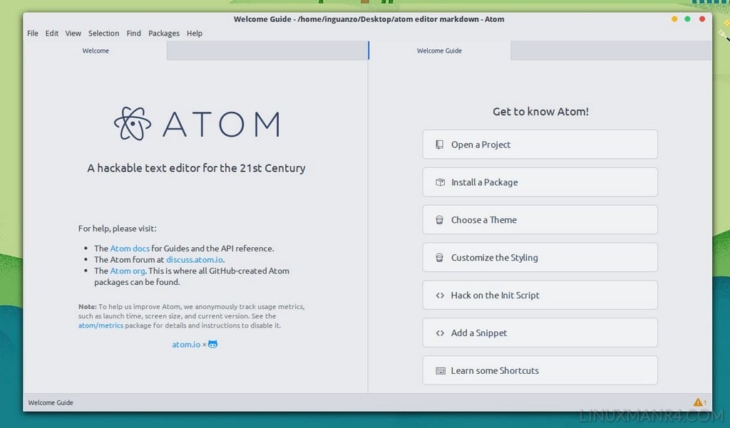 Ahora Estoy Usando El Editor Atom