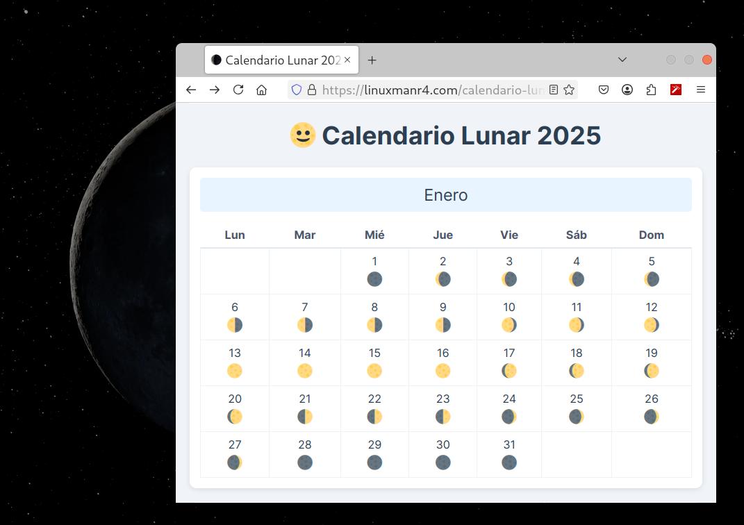 Fases Lunares: Un Programa En Python, Un Script En Bash Y Un Calendario Web