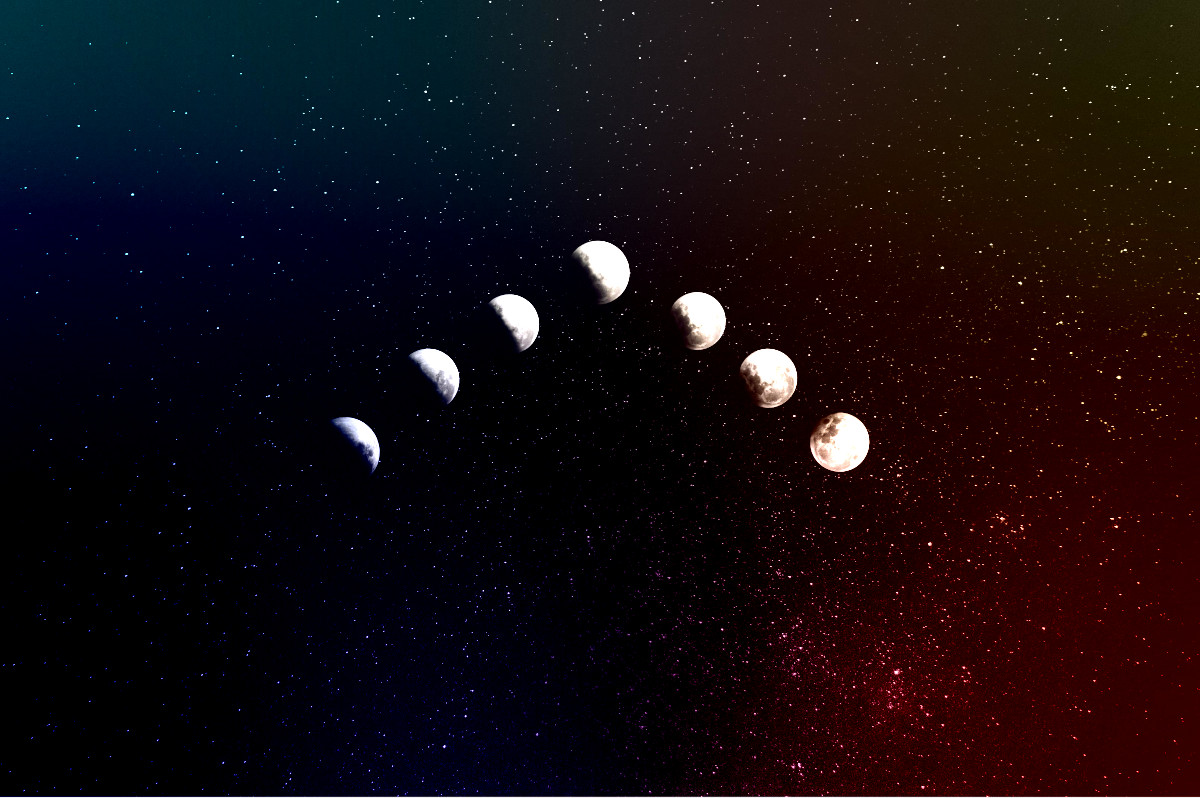 Fases lunares: un programa en Python, un script en Bash y un calendario web